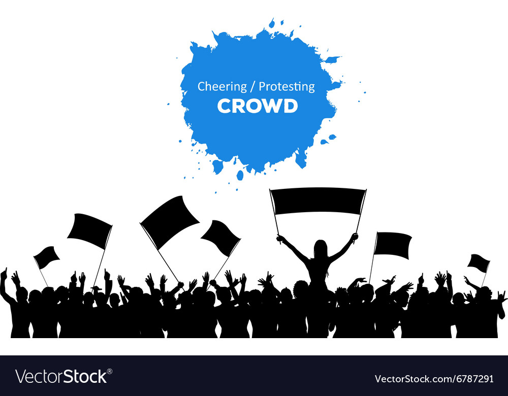 Cheering or protesting crowd Royalty Free Vector Image
