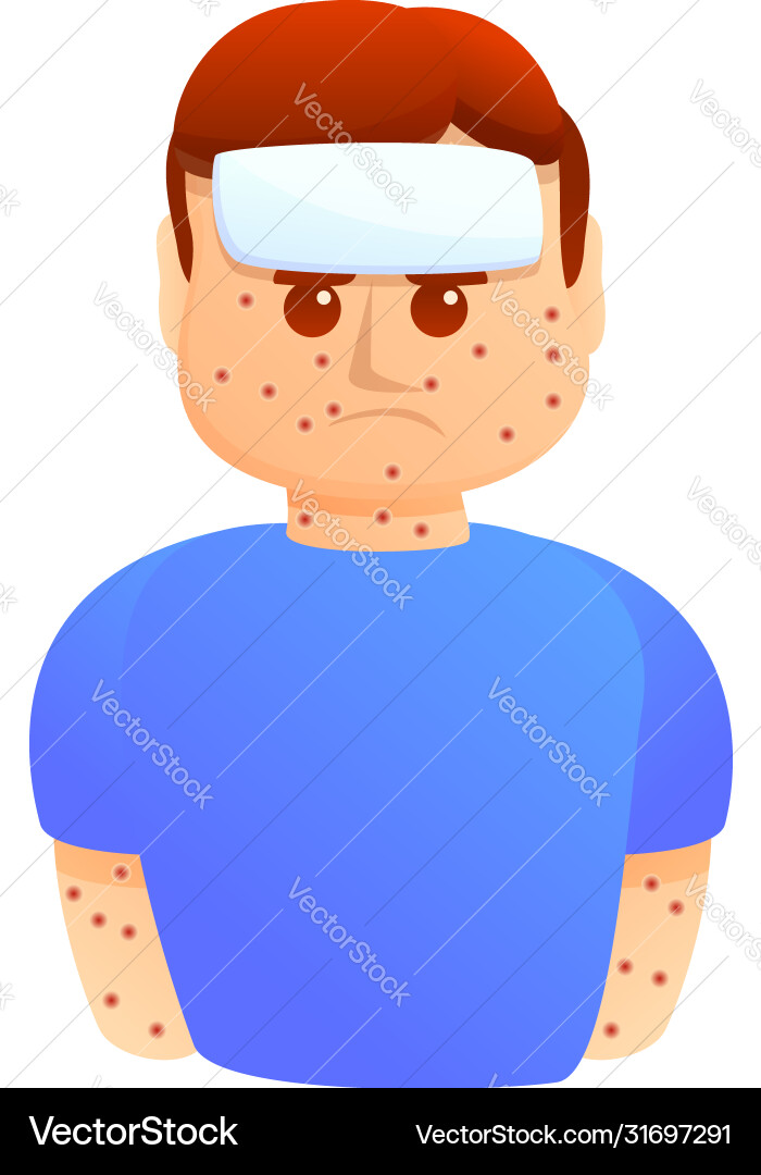 Chicken pox rash icon cartoon style Royalty Free Vector