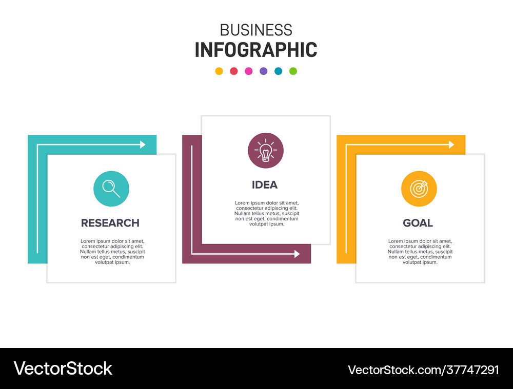 Concept arrow business model with 3 successive Vector Image