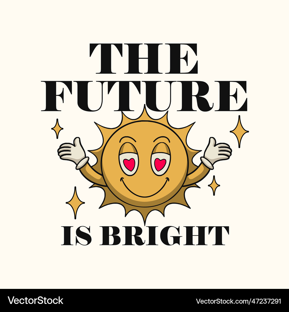 Funny cartoon sun character with text Royalty Free Vector