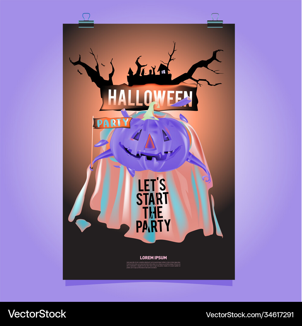 Happy halloween poster party Royalty Free Vector Image
