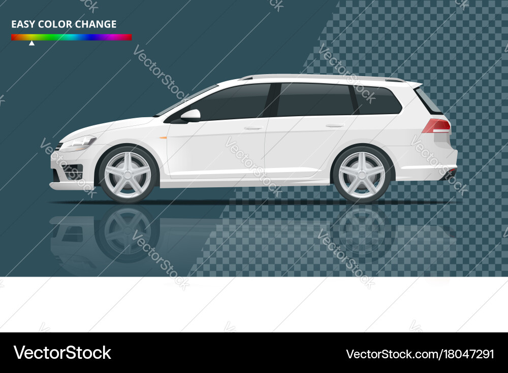 Hatchback car compact hybrid vehicle eco Vector Image
