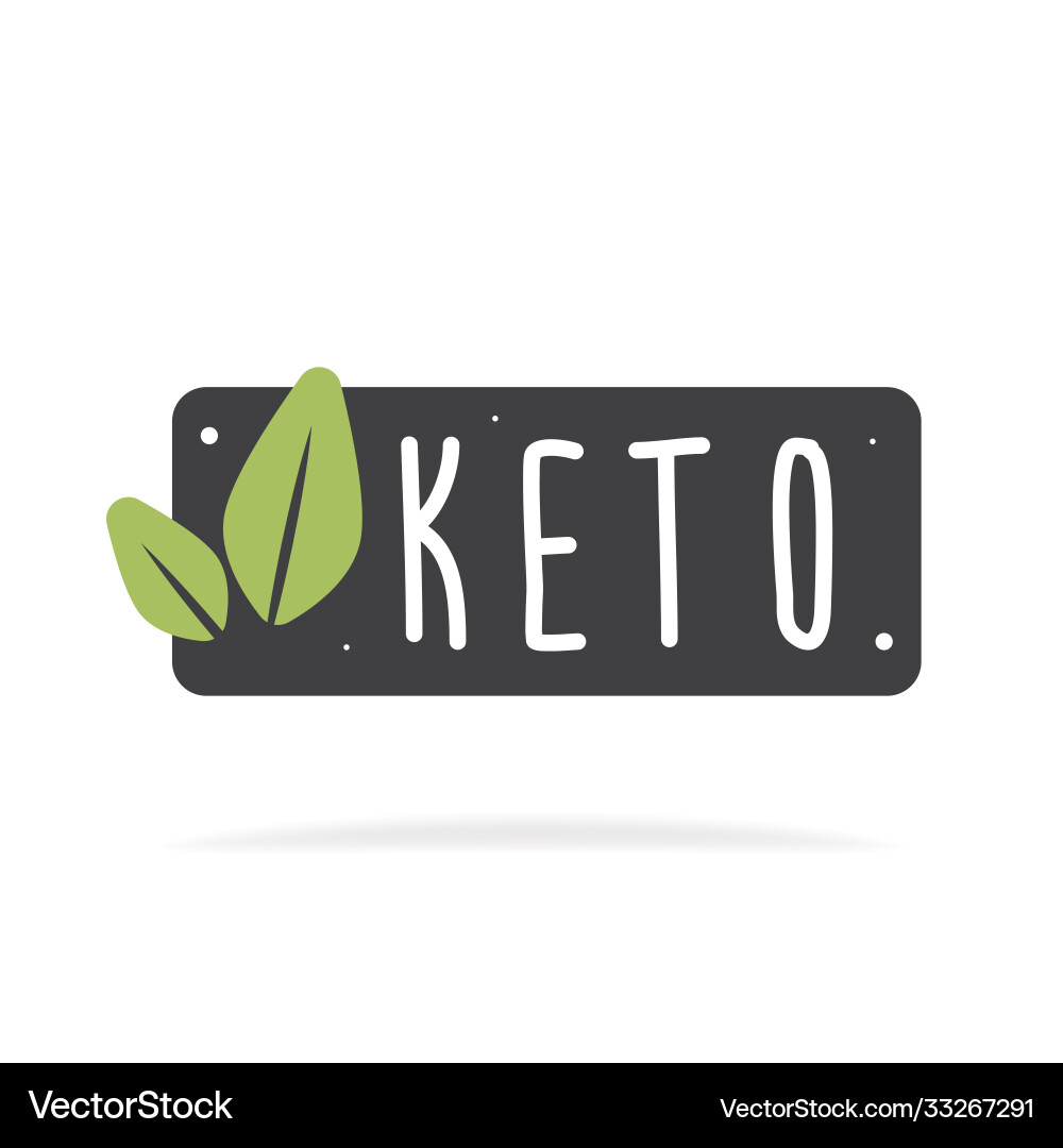 Keto friendly hand drawn lettering flat healthy Vector Image
