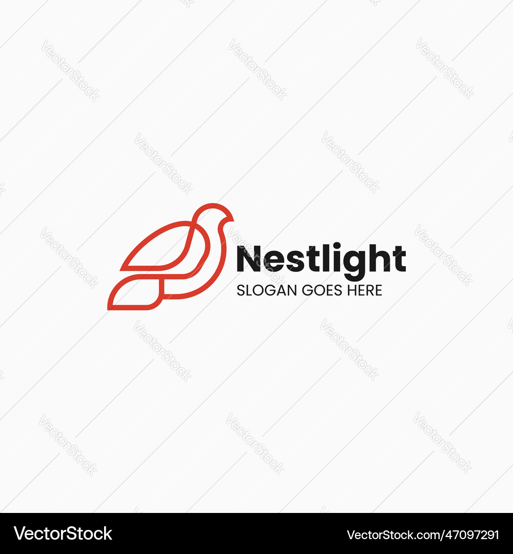 Logo pigeon line art style Royalty Free Vector Image