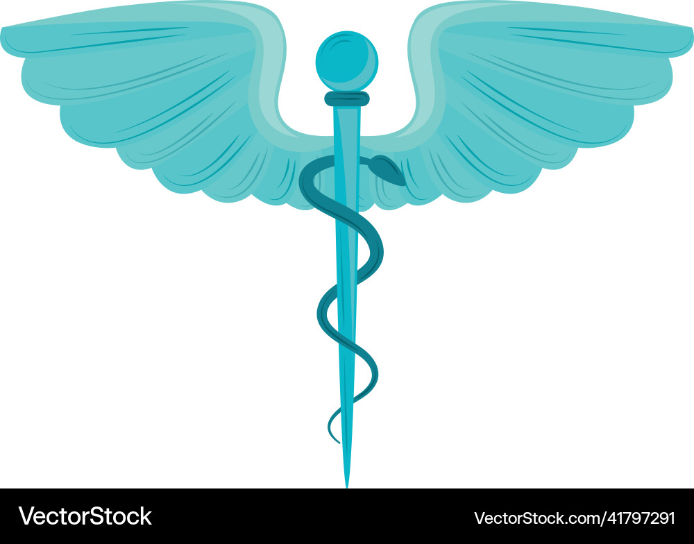 Medical snake caduceus sign Royalty Free Vector Image