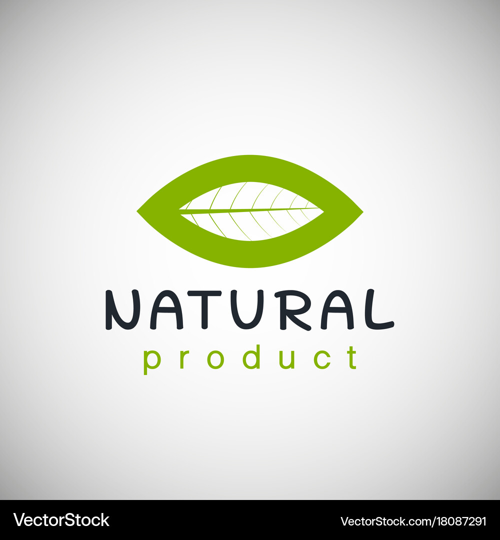 Natural product logo design template branch Vector Image