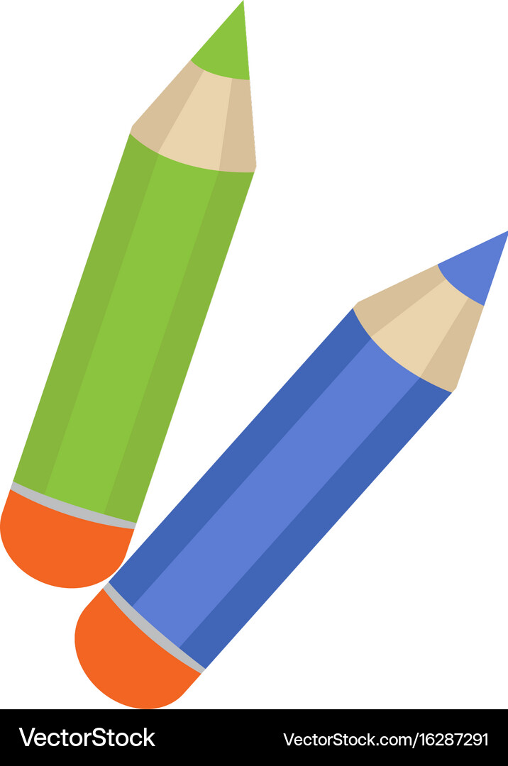 Pencil icon flat cartoon style isolated Royalty Free Vector