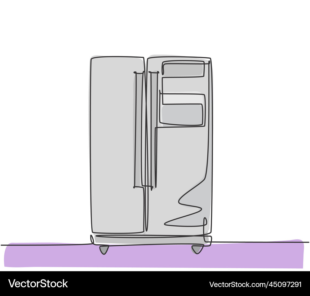 Single continuous line drawing of luxury two door Vector Image