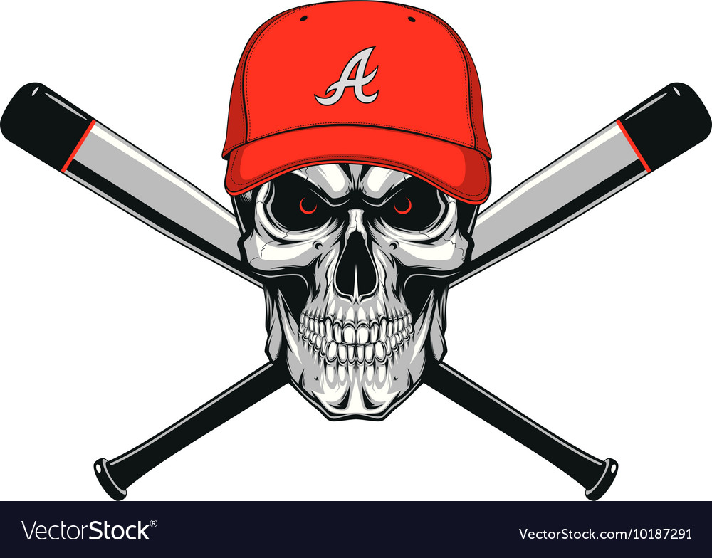 Skull baseball evil Royalty Free Vector Image - VectorStock