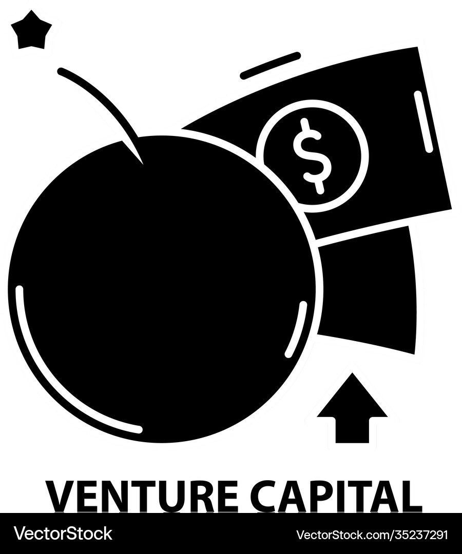 Venture capital icon black sign Royalty Free Vector Image