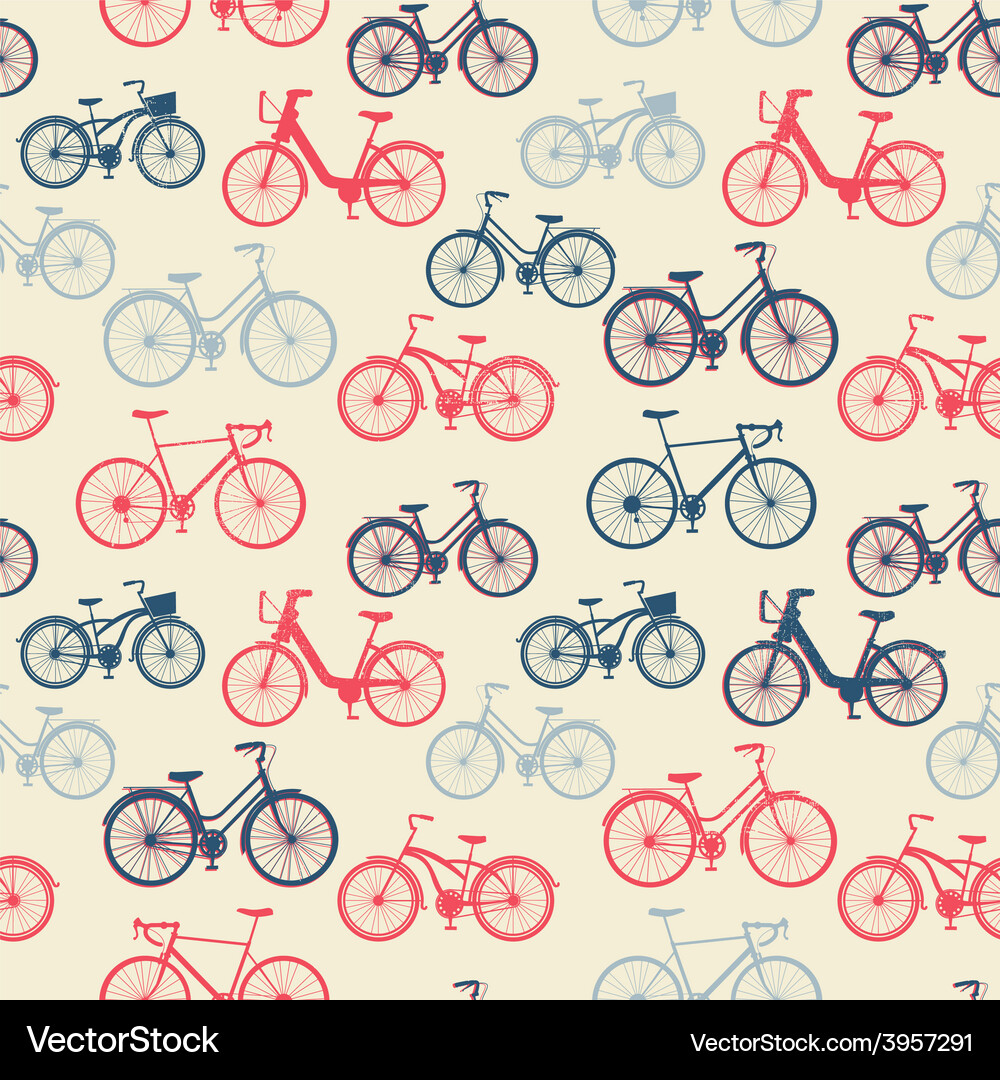 Vintage Bicycle Pattern Royalty Free Vector Image