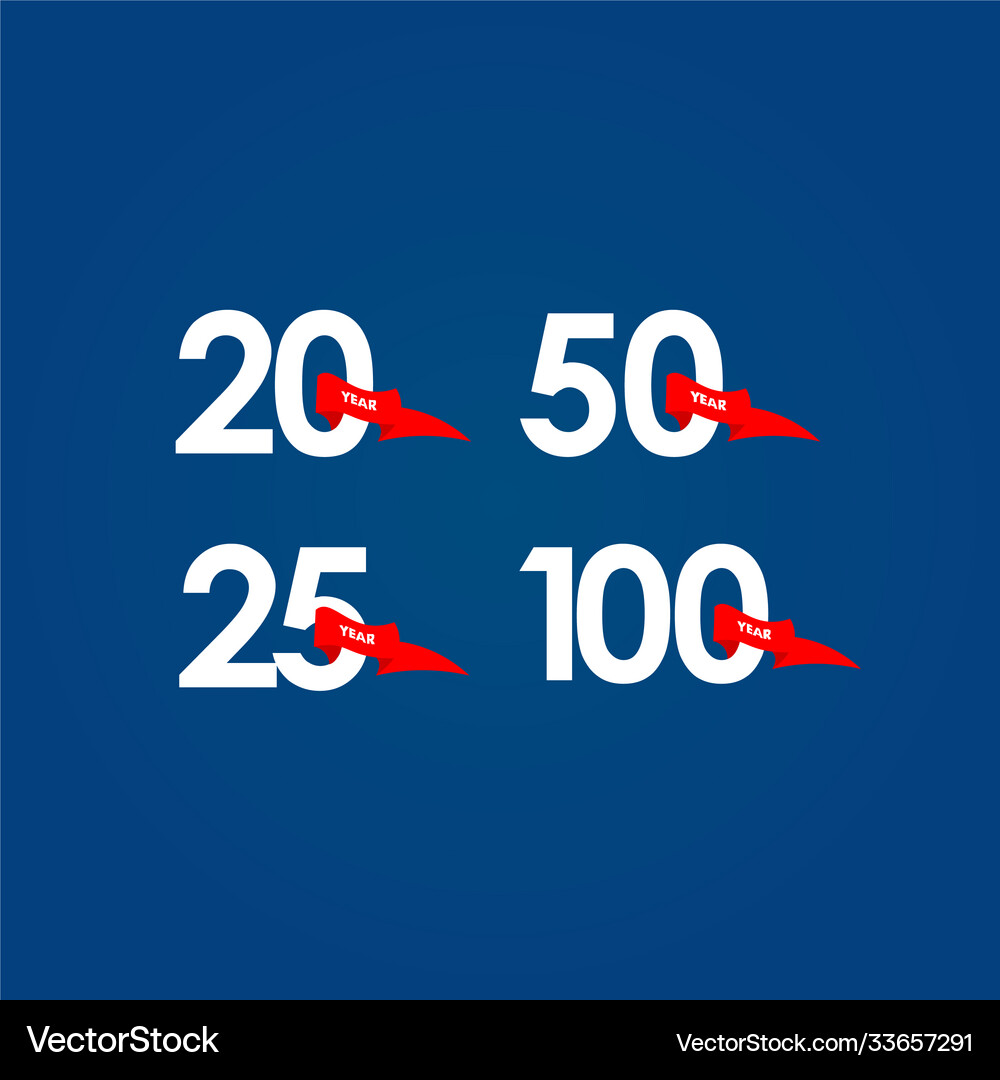Year anniversary set template design Royalty Free Vector