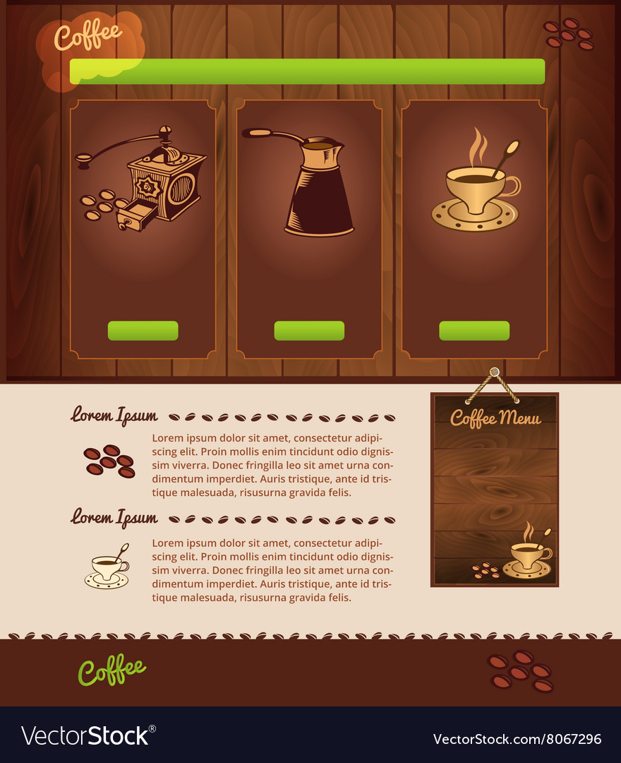 Cafe template Royalty Free Vector Image - VectorStock