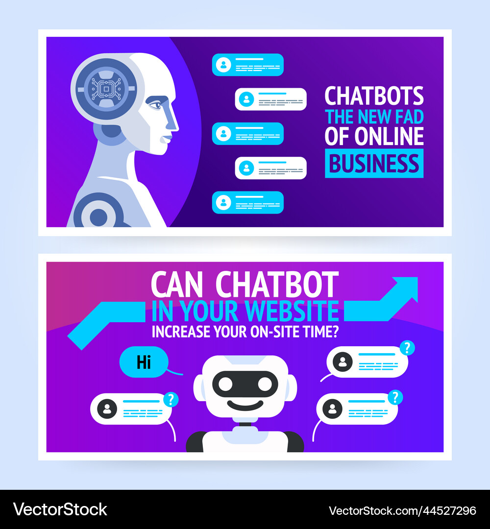 Chatbot banner concept horizontal business banner Vector Image