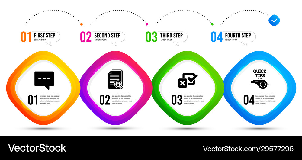 Checkbox blog and financial documents icons set Vector Image