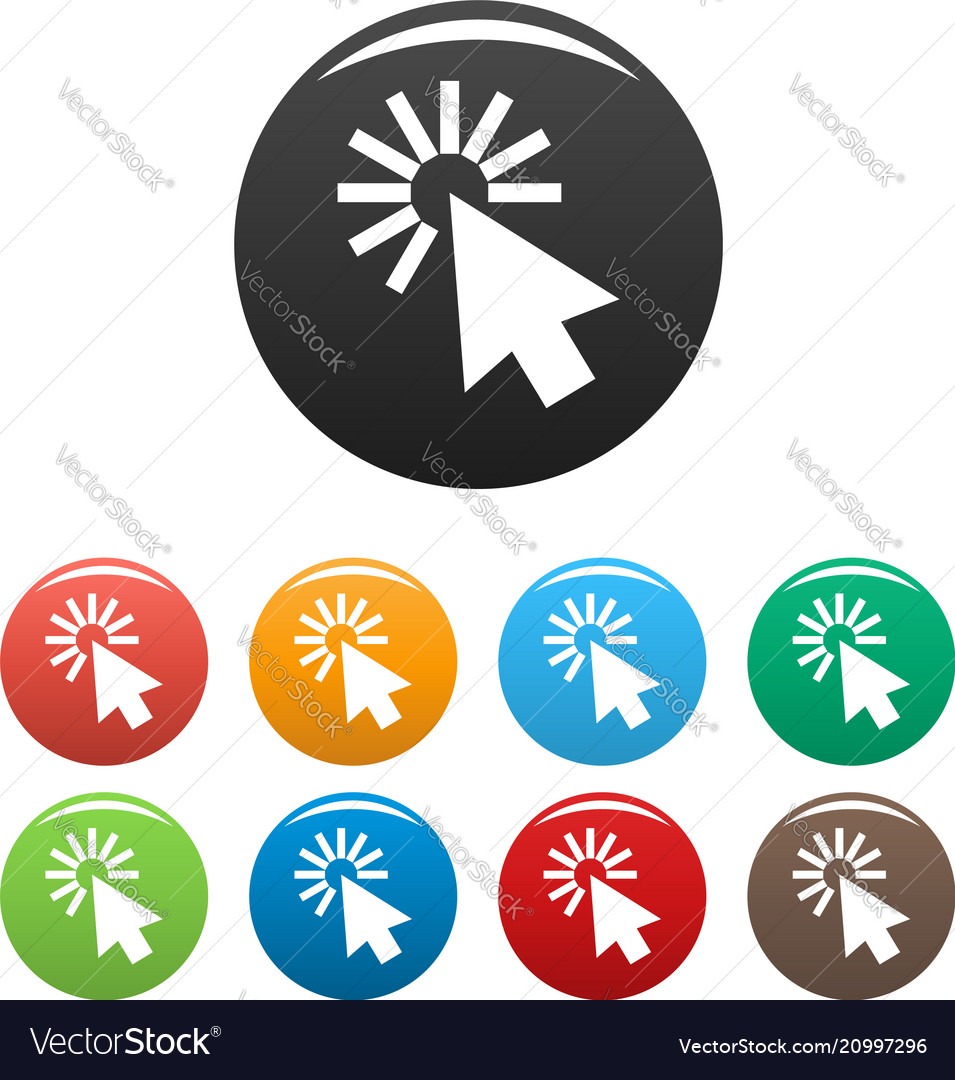 Cursor interface icons set color Royalty Free Vector Image