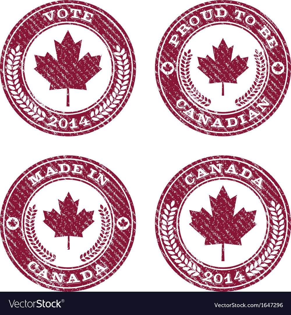 Grunge Canada Maple Leaf Emblems Royalty Free Vector Image