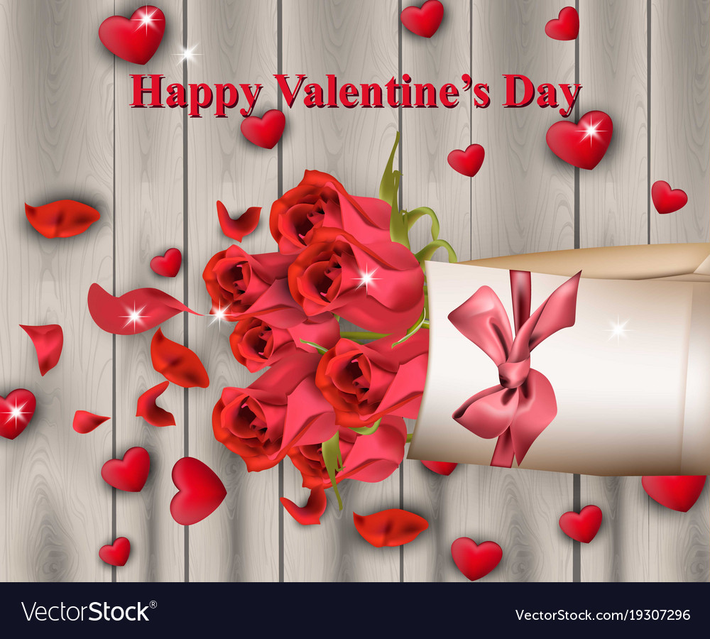 Happy valentines day realistic card Royalty Free Vector