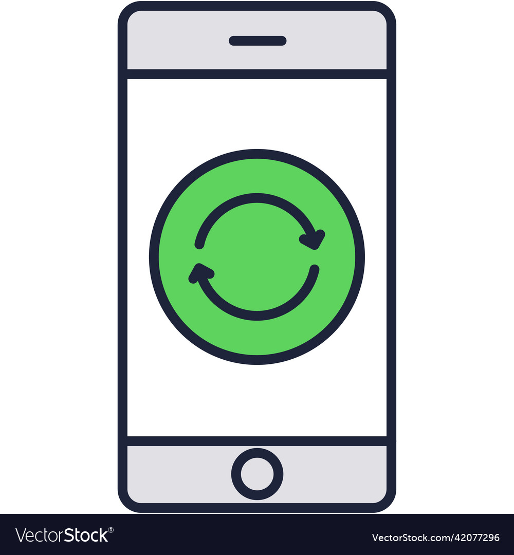 Mobile phone and update software icon Royalty Free Vector