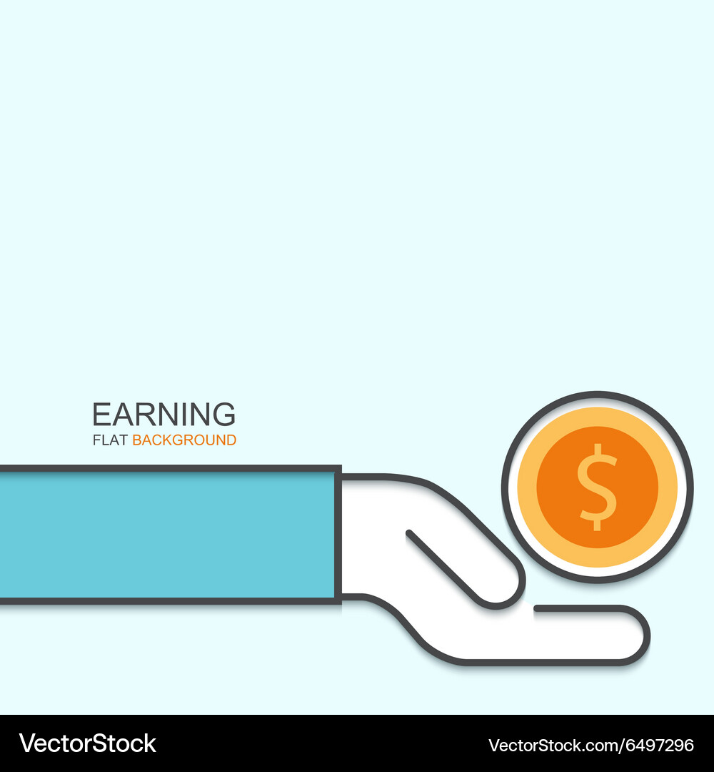 Modern outline flat design of earning Royalty Free Vector