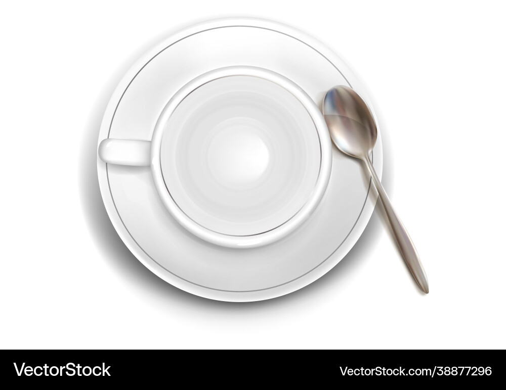 Top view coffee mug set or tea cup on round Vector Image