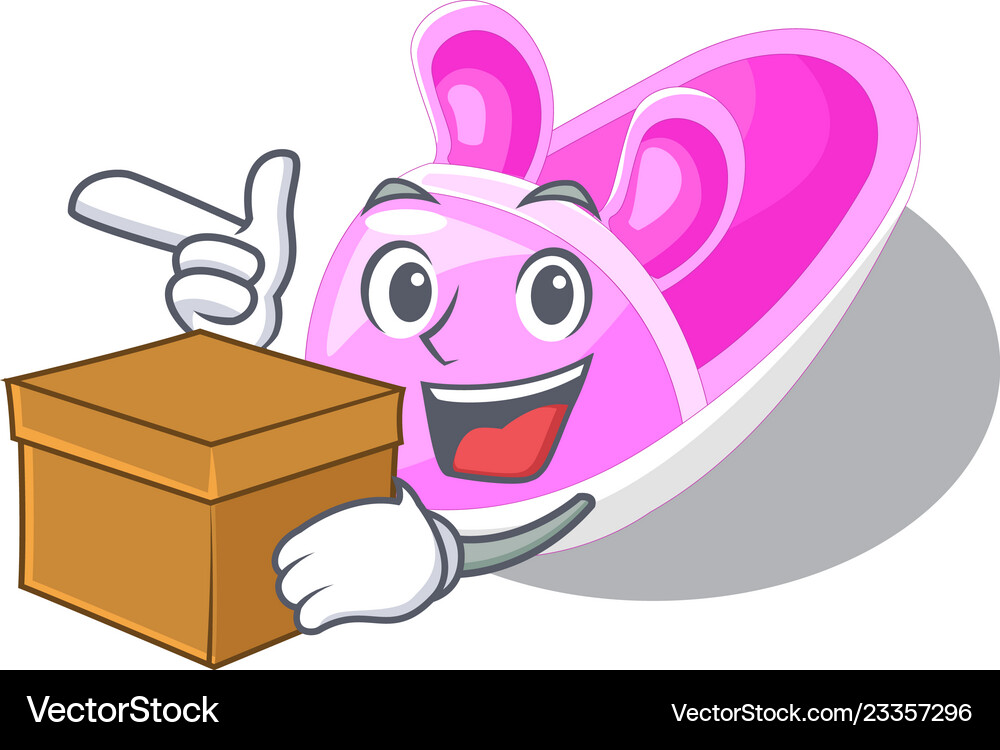 With box shoes baabove character rak Royalty Free Vector