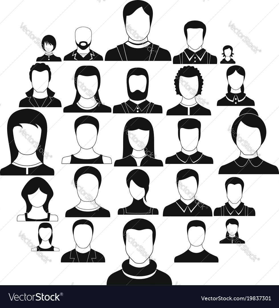 Avatar user icon set simple style Royalty Free Vector Image Avatar user icon set simple style Royalty Free Vector Image