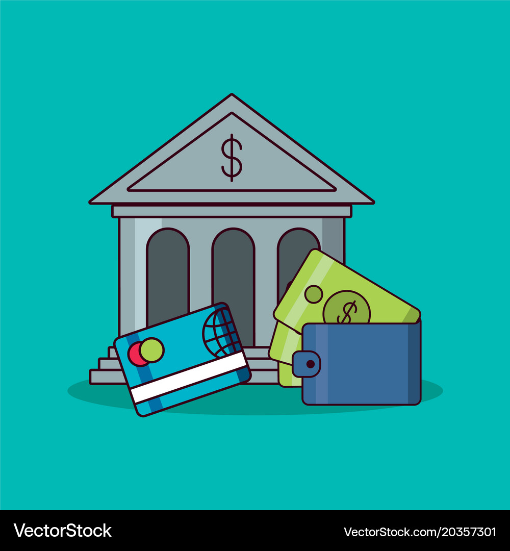 Bank building and money design Royalty Free Vector Image