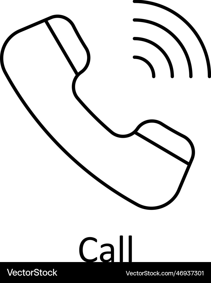 Call outline icons simple stock Royalty Free Vector Image