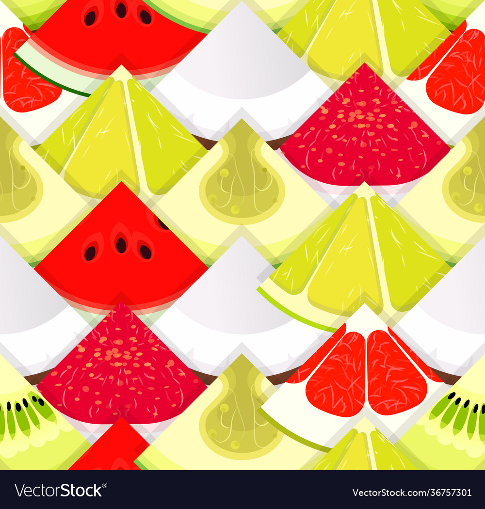 Fruit seamless texture pattern with pieces Vector Image