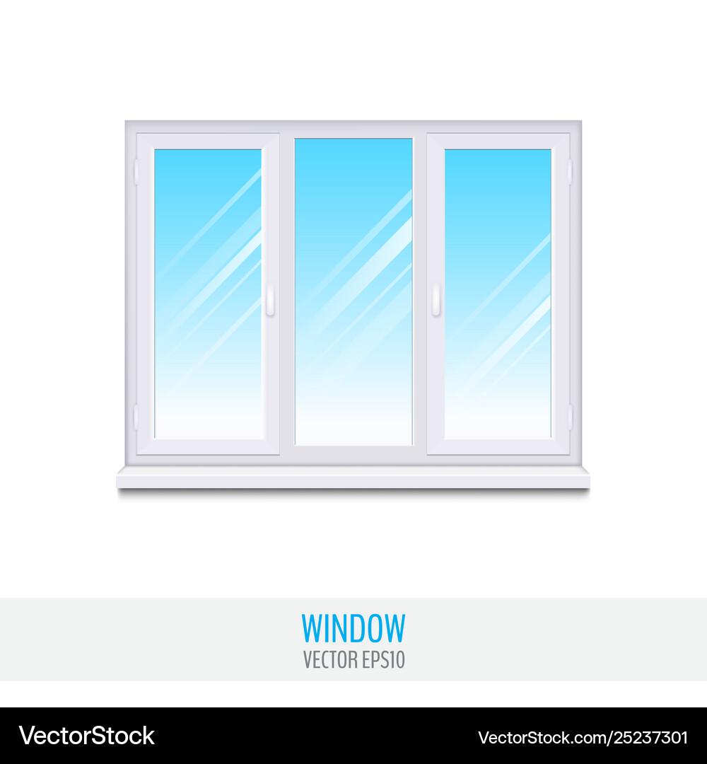 Glass window with sill Royalty Free Vector Image