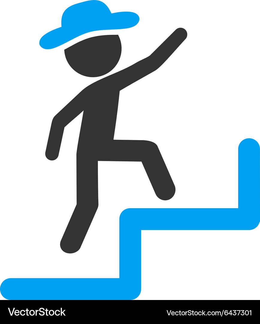 Human Steps Upstairs Icon Royalty Free Vector Image