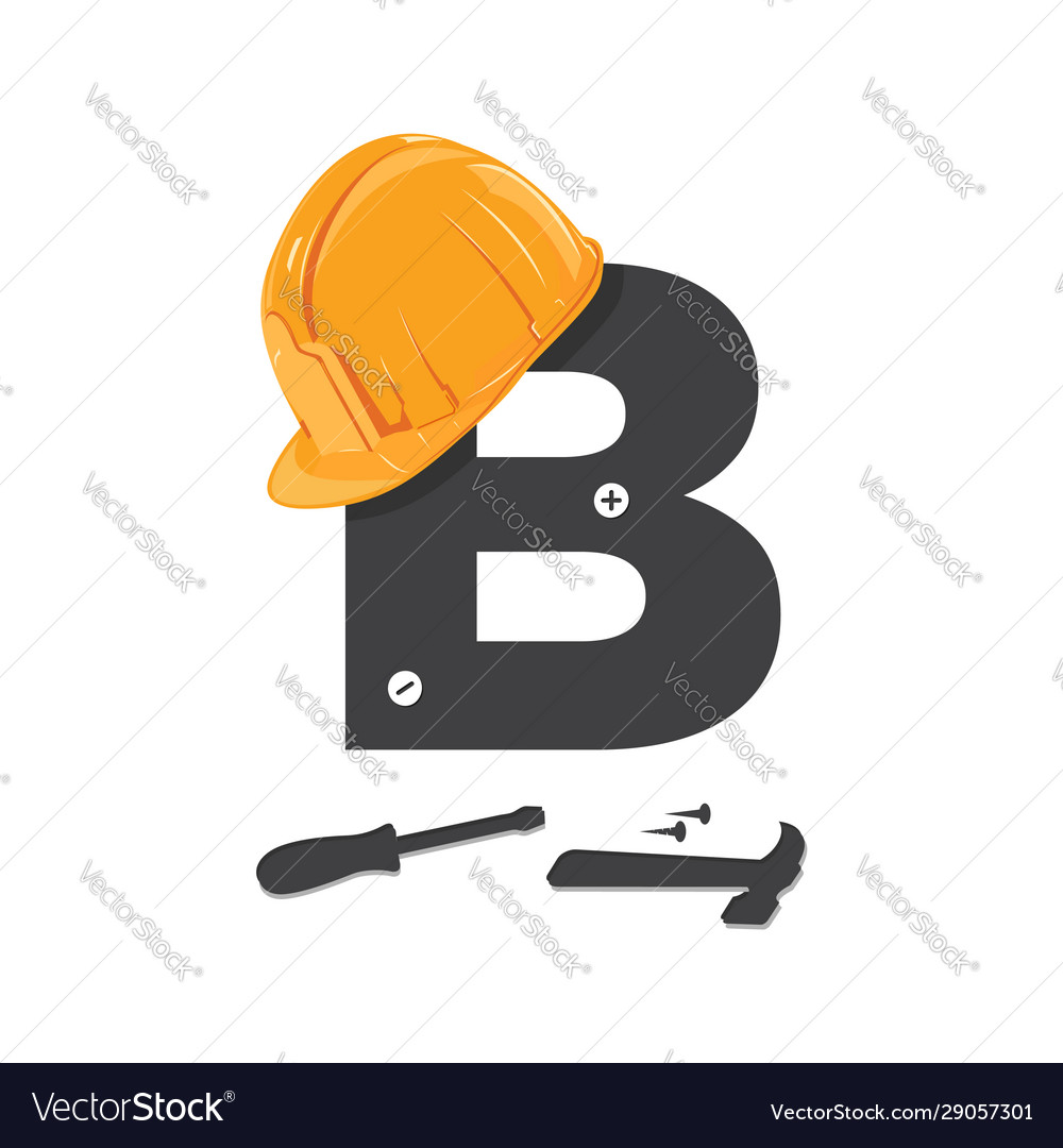 Initial b construction Royalty Free Vector Image