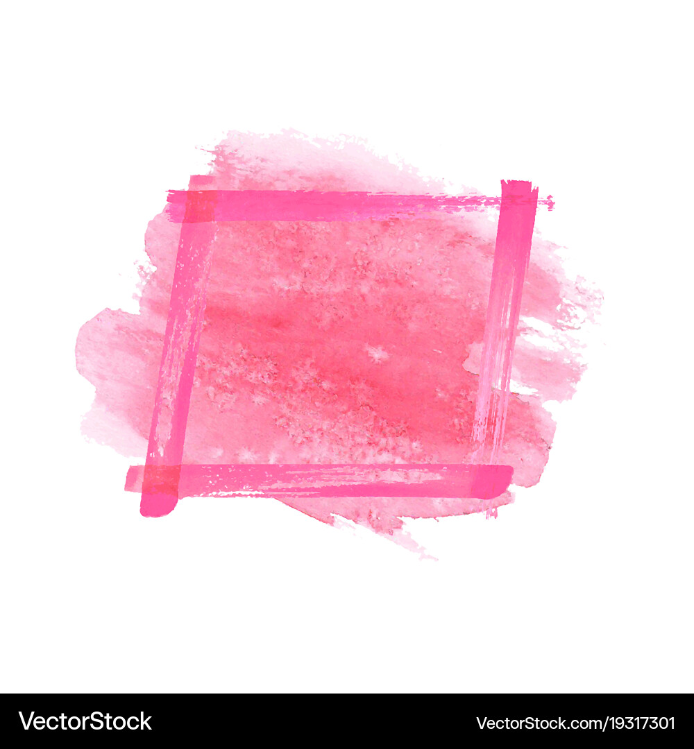 Magenta pink watercolor grunge frame Royalty Free Vector