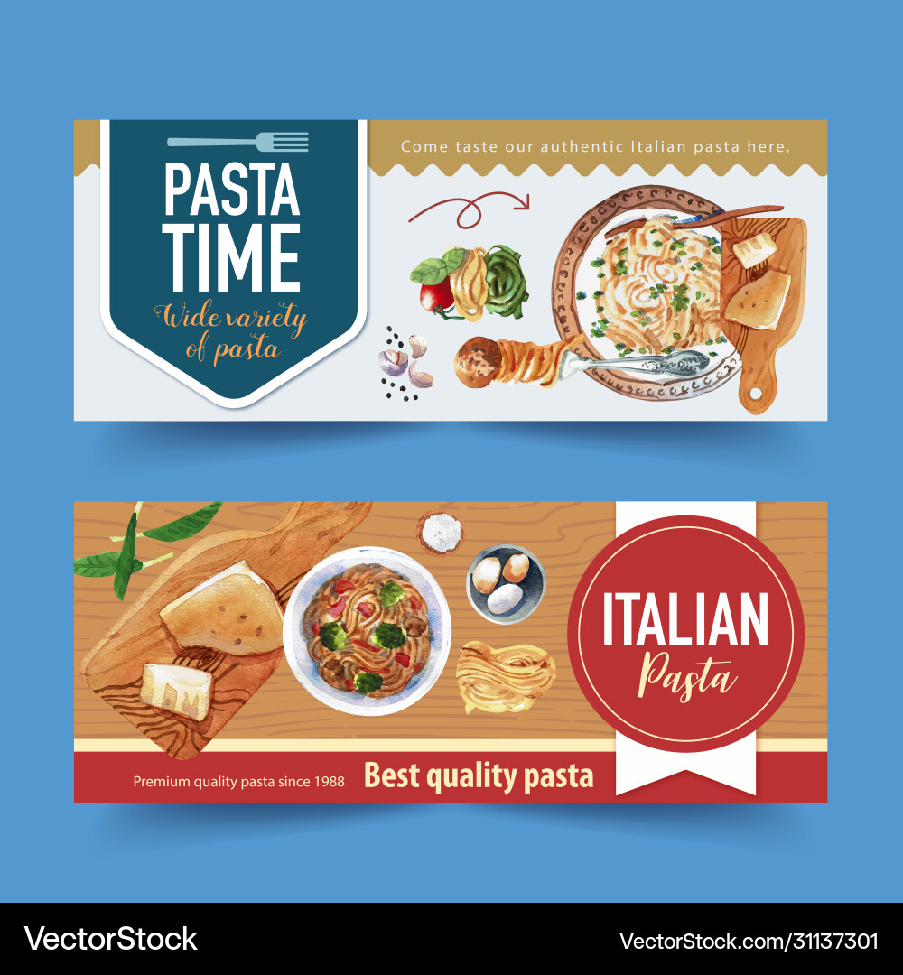 Pasta banner design with pasta cheese cutting Vector Image