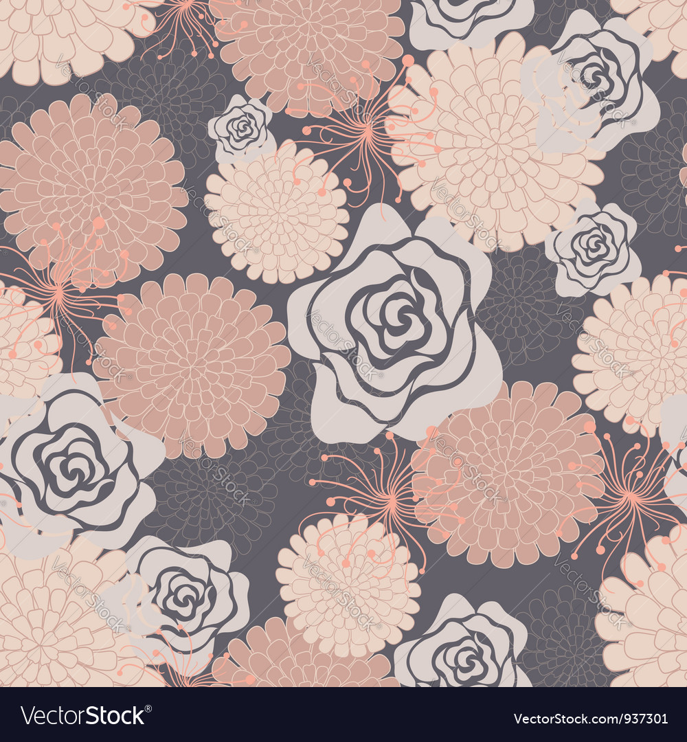 Seamless pattern with flowers Royalty Free Vector Image