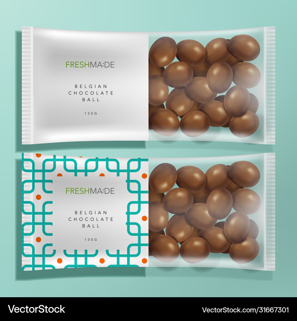 Semi transparent food snack packet Royalty Free Vector Image