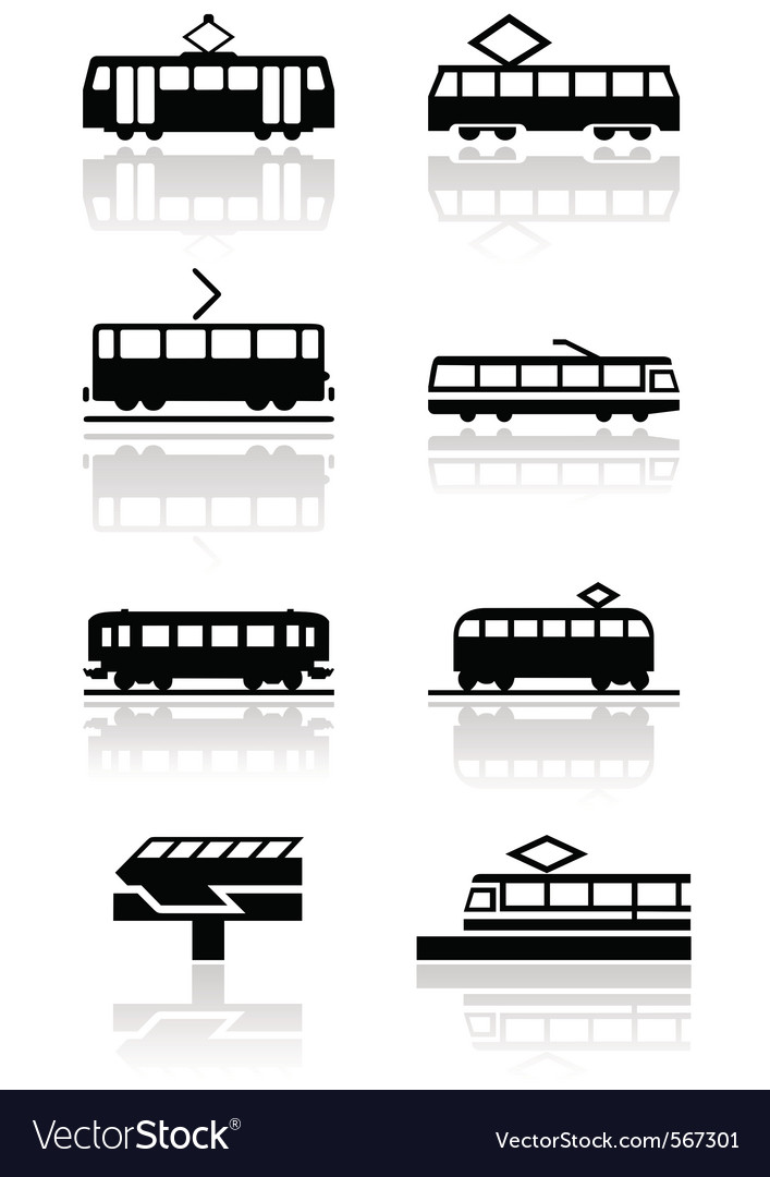 Train symbol set Royalty Free Vector Image - VectorStock