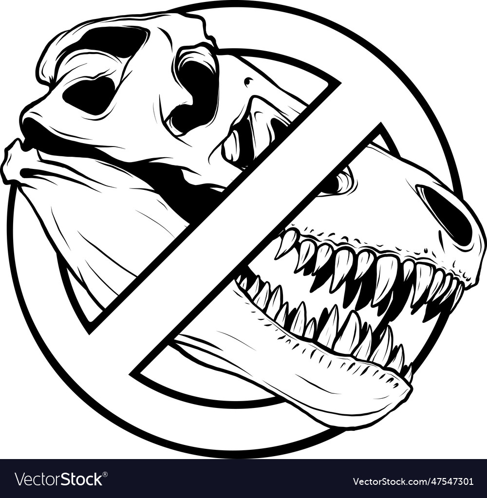 Tyrannosaurus rex dinosaur head in black and white