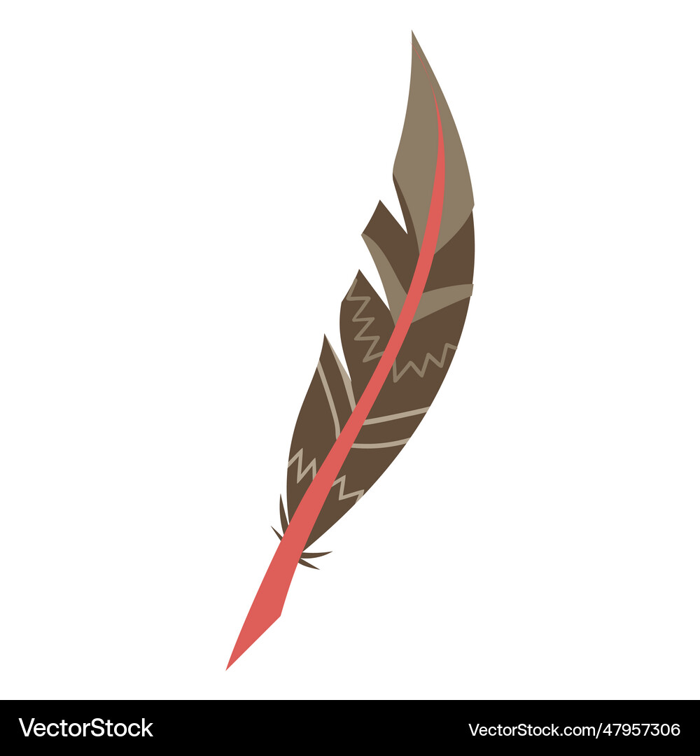 Boho colored feather Royalty Free Vector Image