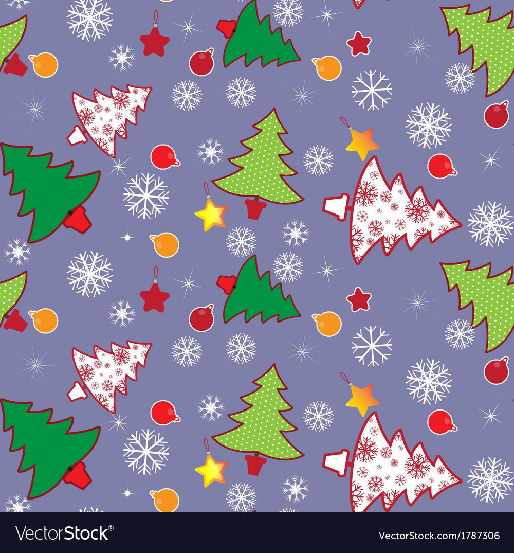 Christmas tree seamless pattern Royalty Free Vector Image