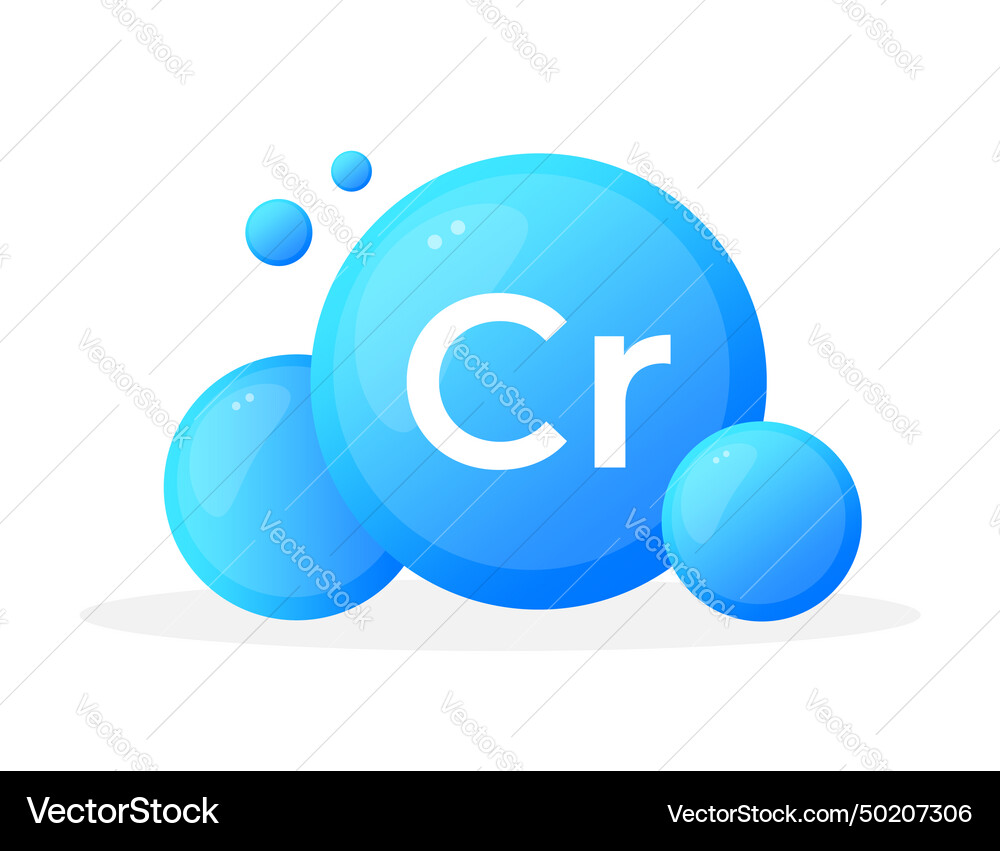 Chromium cr essential mineral graphic with cool Vector Image