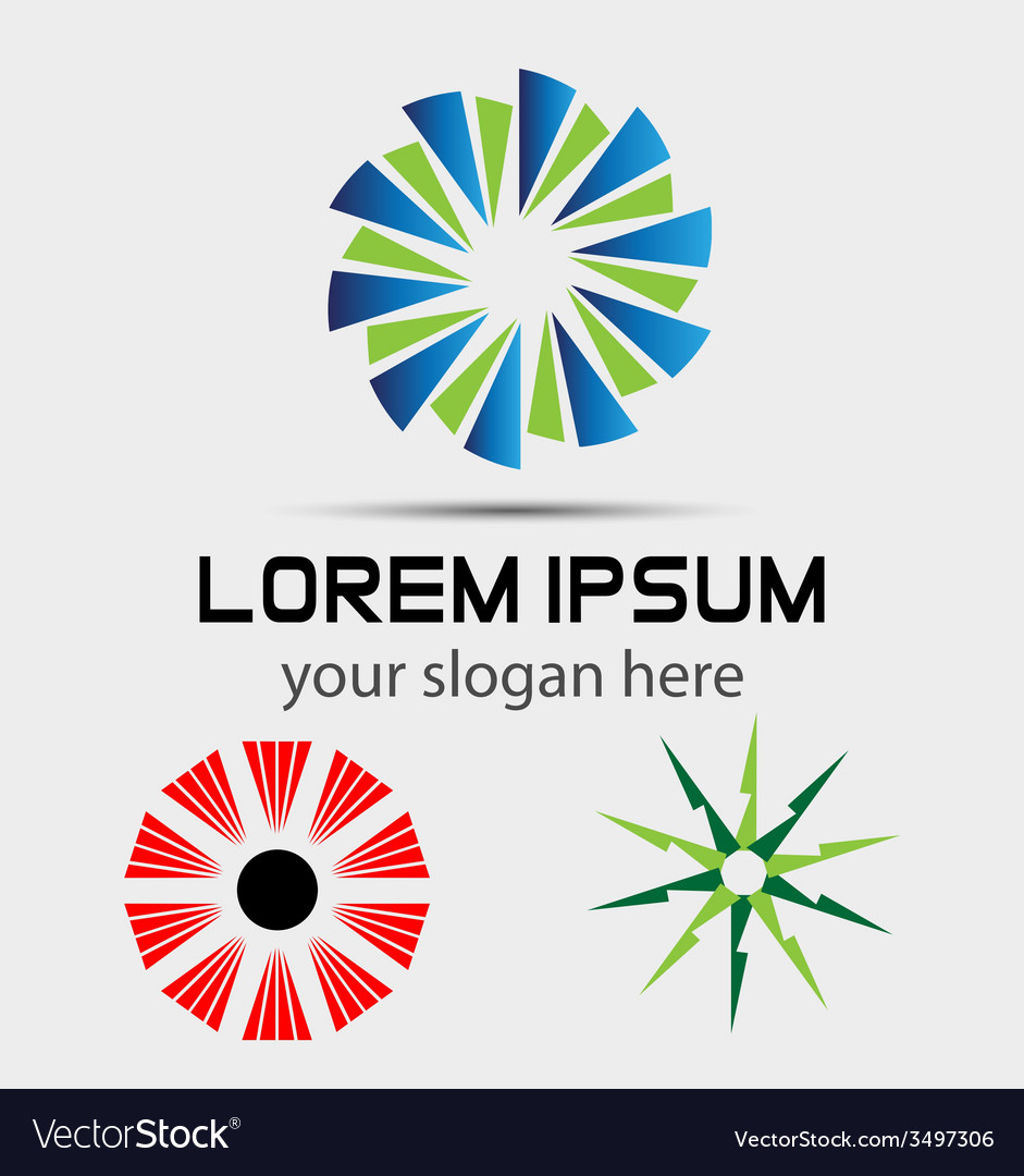 Circular design elements set Royalty Free Vector Image