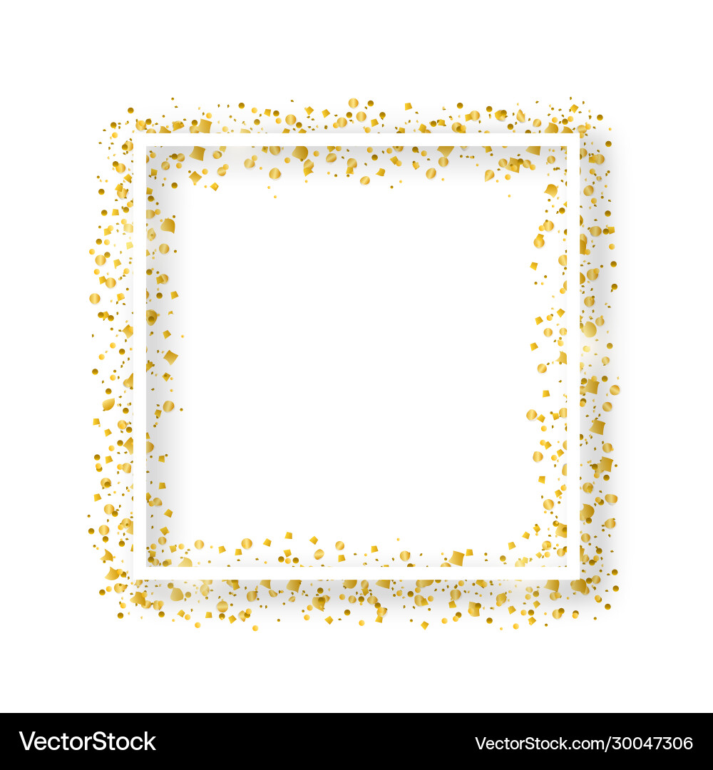 Decorative square frame with glitter tinsel of Vector Image