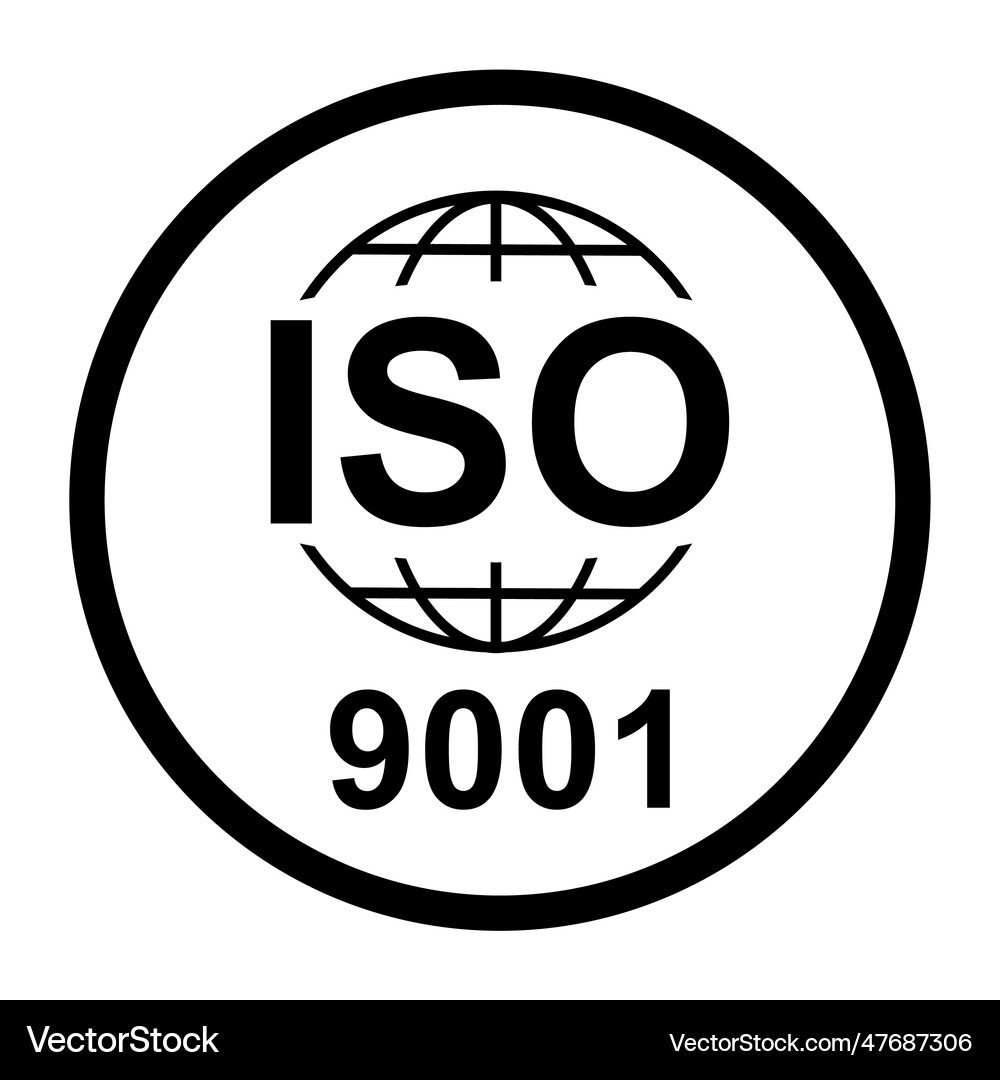 Iso 9001 icon standard quality symbol button sign Vector Image