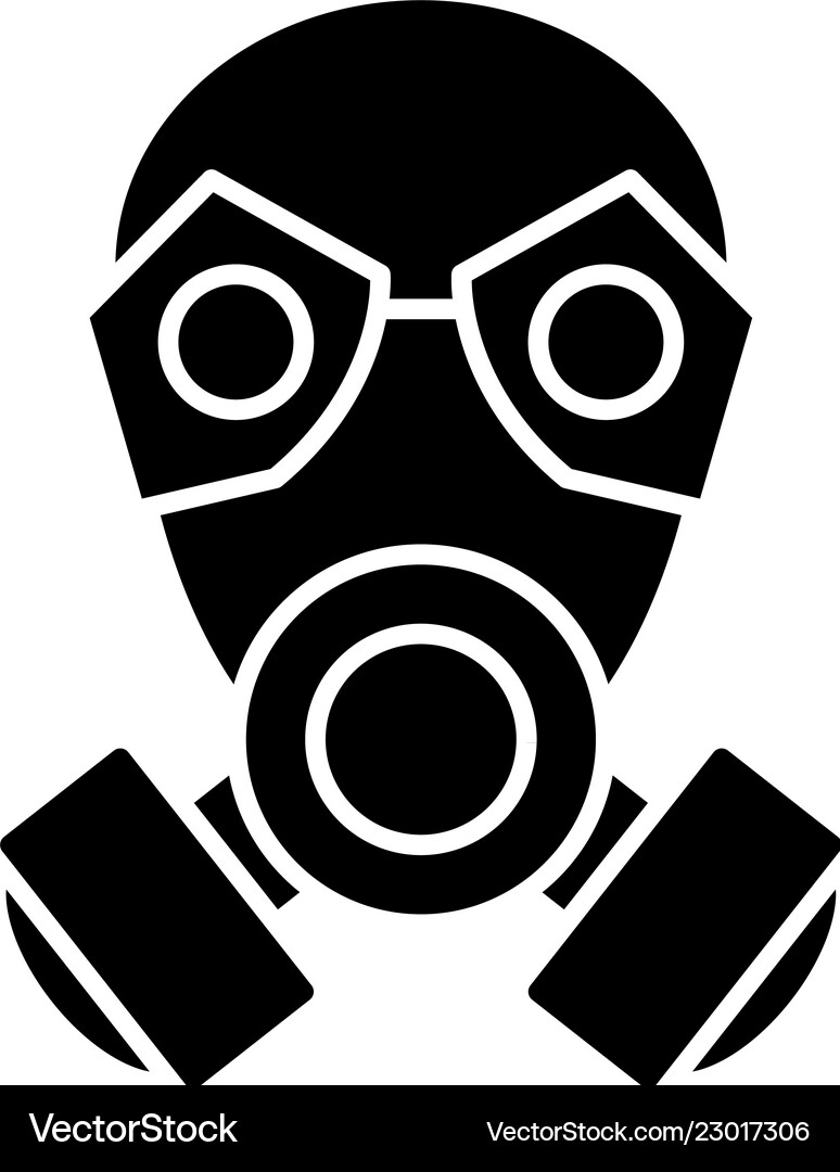 Mask black icon sign on isolated Royalty Free Vector Image