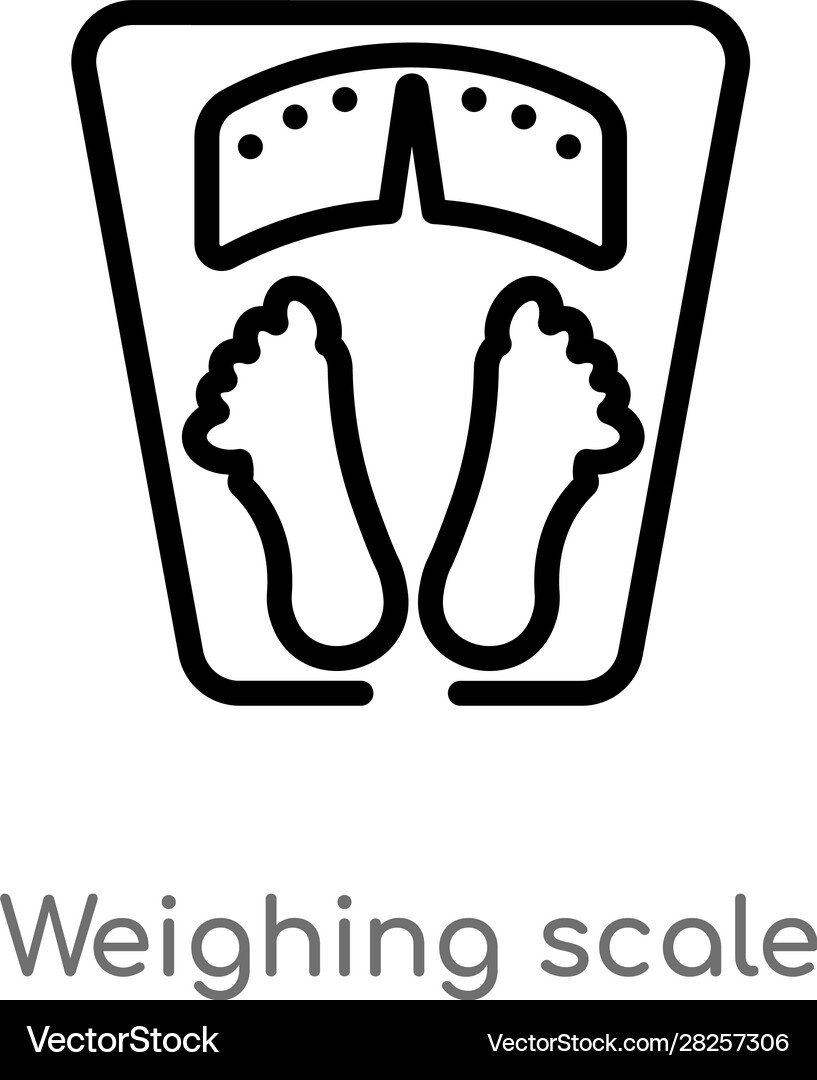 Outline weighing scale icon isolated black simple Vector Image