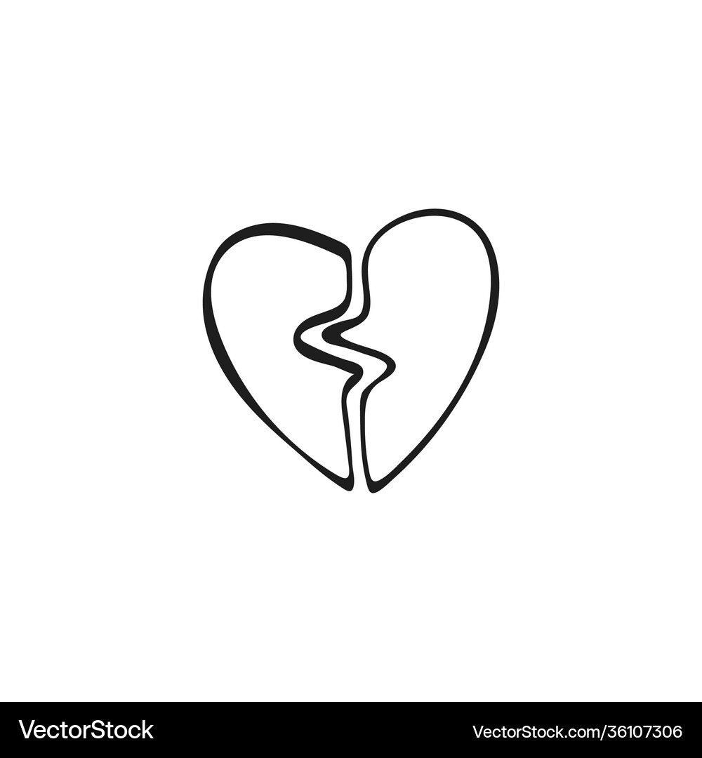 Simple doodle heart hand drawn heart isolated Vector Image