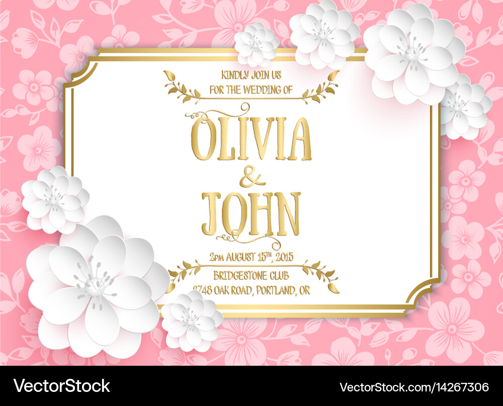 Wedding invitation card Royalty Free Vector Image