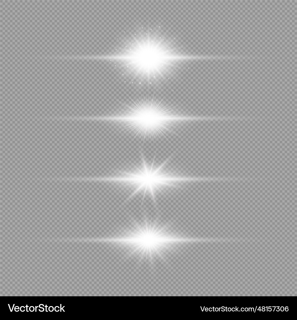 White horizontal light effect of lens flares Vector Image
